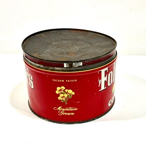 Vintage 1950s Folgers Coffee Can, Key Wind, Original Lid, Colorful Ship ...
