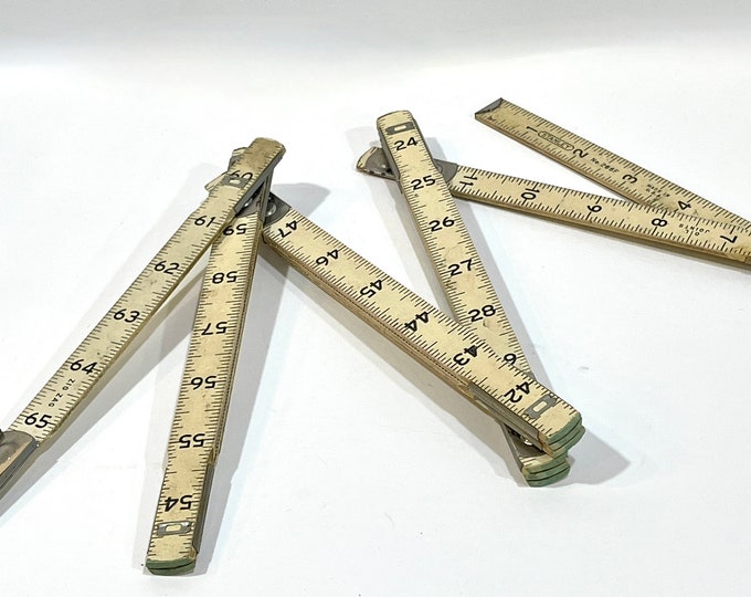 Vintage Carpenters Ruler, Folding Measuring Stick, Zig Zag Ruler, Wood ...
