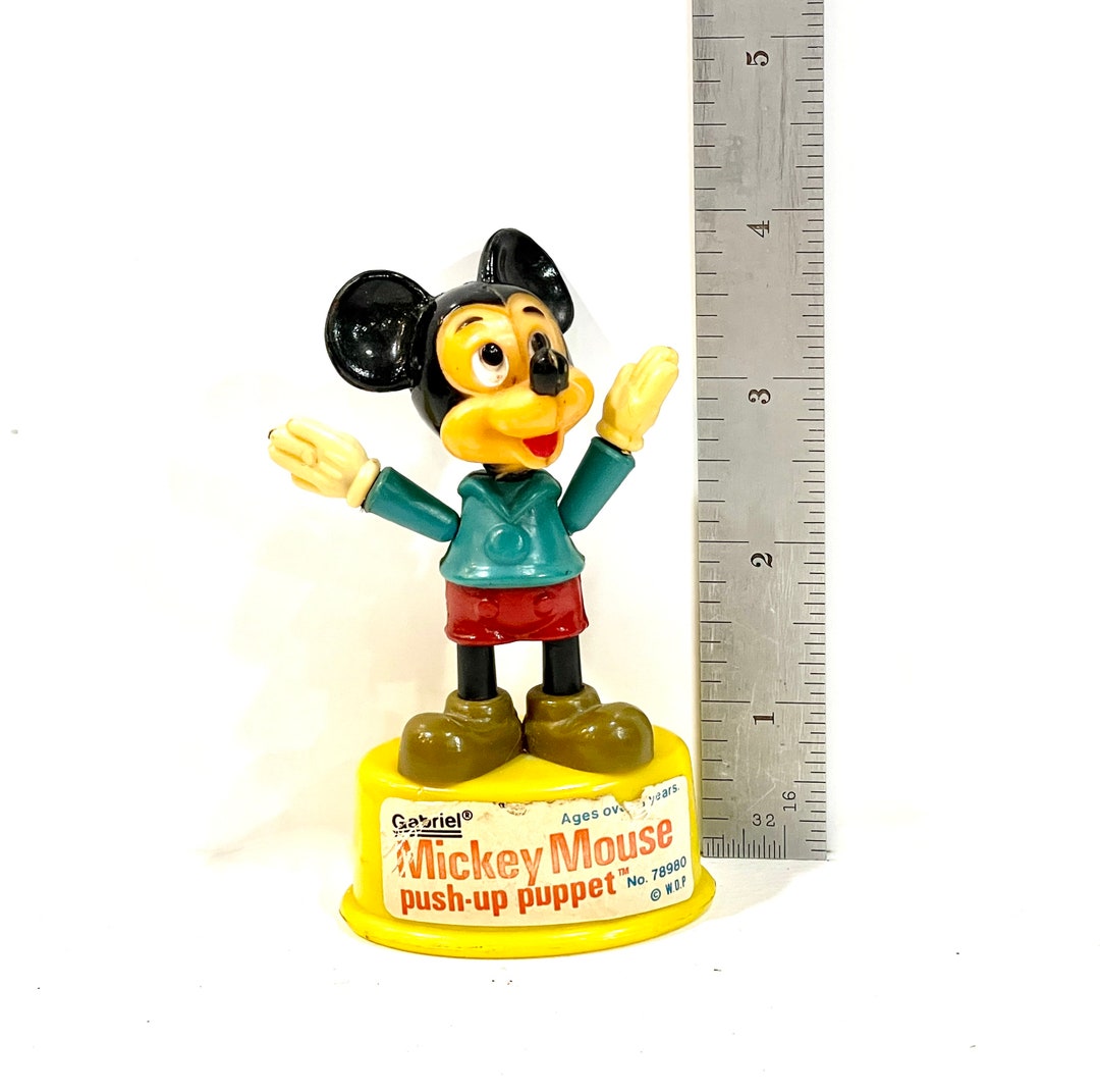 Vintage 1977 Gabriel Mickey Mouse Push Puppet, Hong Kong Toy - Etsy