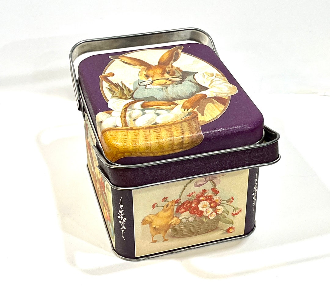 Vintage Easter Bunny Tin, Lunch Box, Chein Enterprises, Made in USA ...