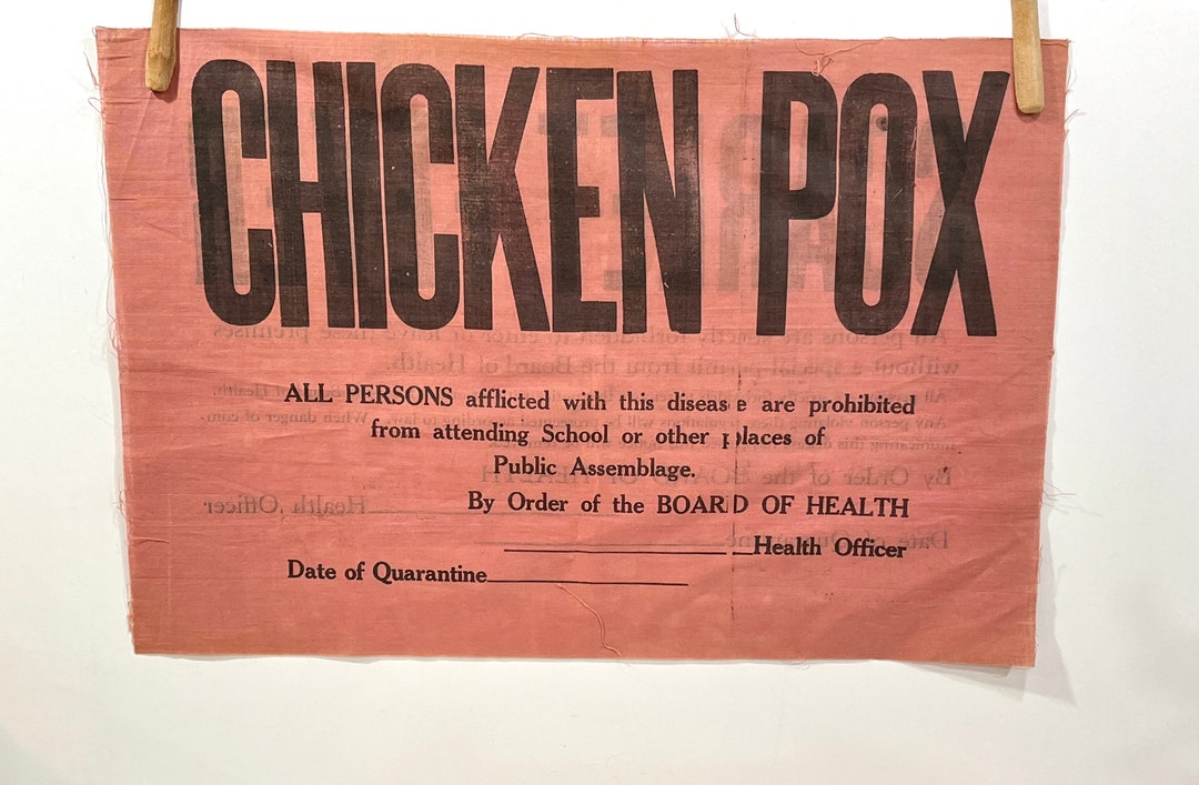 Vintage Health, Quarantine Sign, Scarlet Fever, Chicken Pox, Contagious ...
