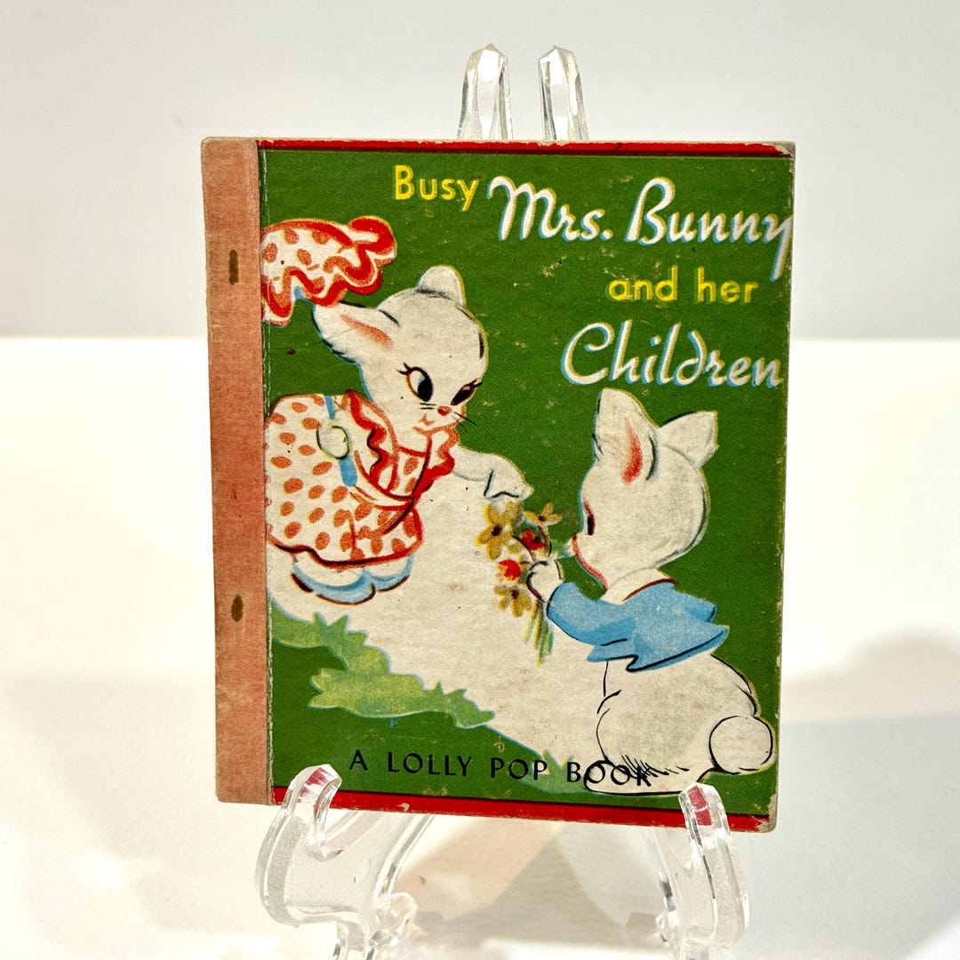 Vintage Mrs. Bunny Storybook: 1940s, Mini Children's Book, Lolly Pop ...