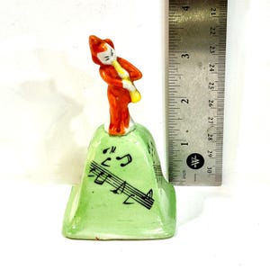 Vintage Elf Pixie Bell, Music Notes, Ceramic Collectible, Figural Bell ...