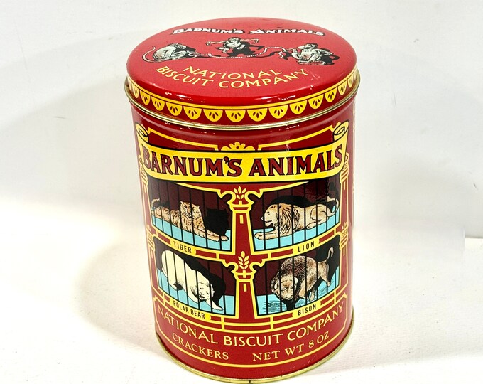 Vintage Vintage Barnum's Animal Crackers, Animal Cracker Tin, Metal ...