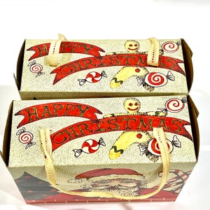 Christmas Candy Box, Unused NOS, Santa Claus, Gingerbread Man, Happy ...