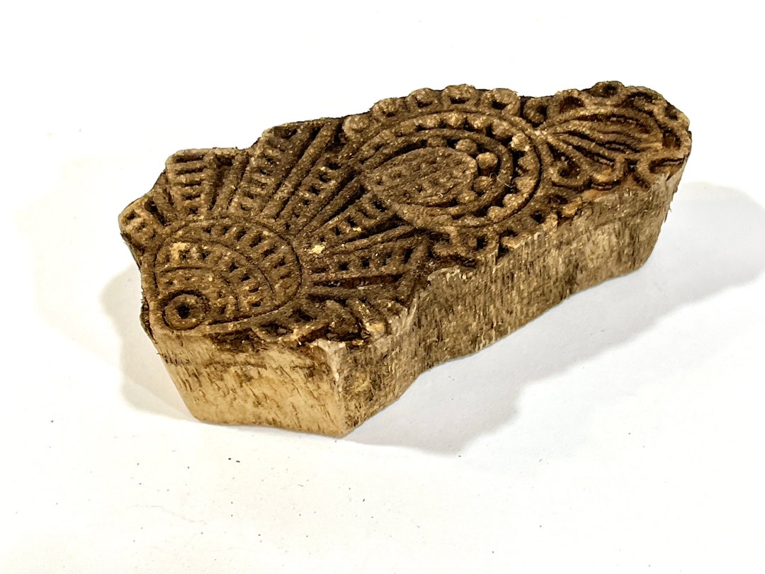 Vintage Wood Stamp, Textile Print Block, Floral Motif, Batik Textile ...