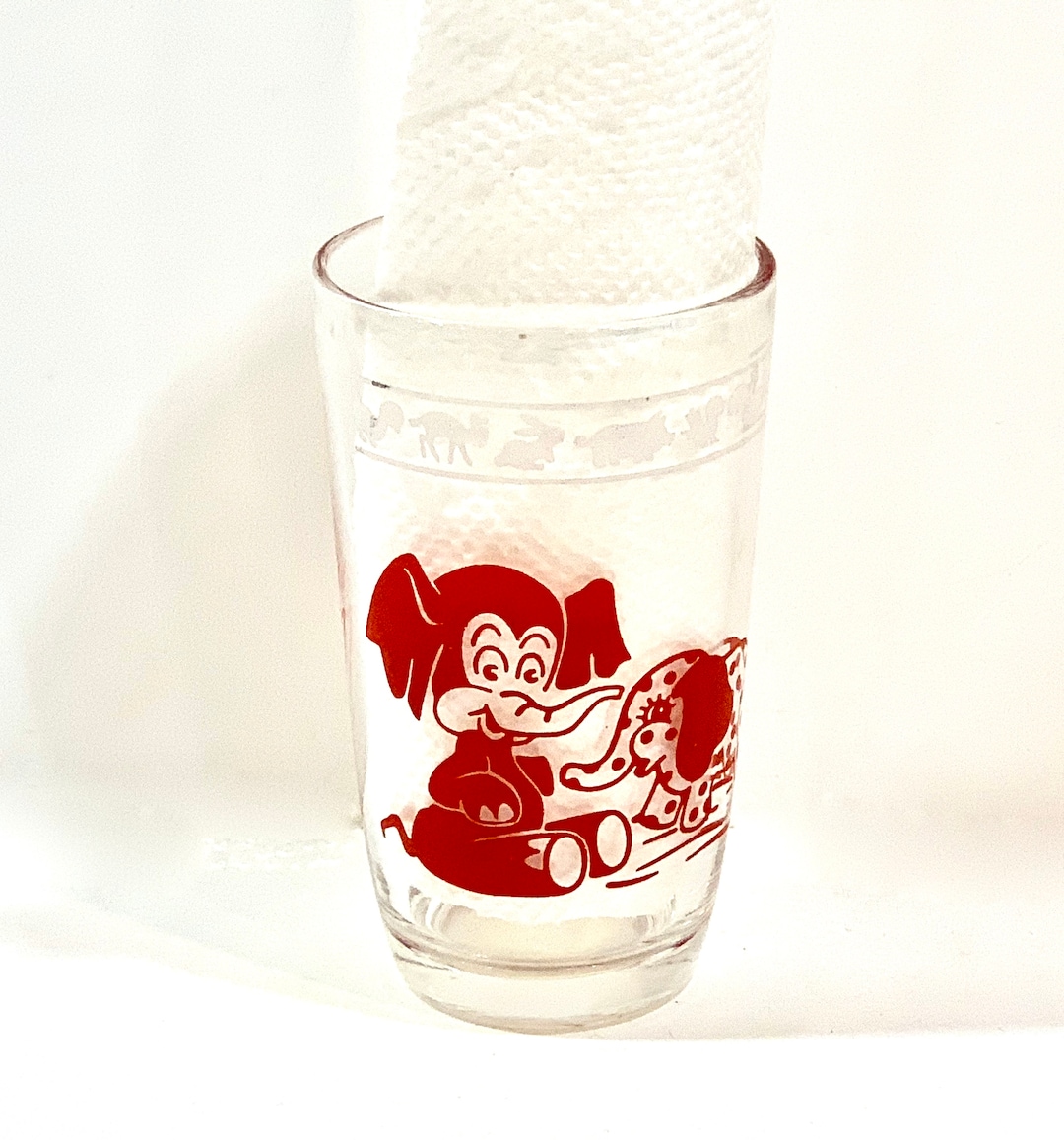 Vintage 1950s Kraft Swanky Swig "kiddie Kup" Juice Glass, Red Graphics ...