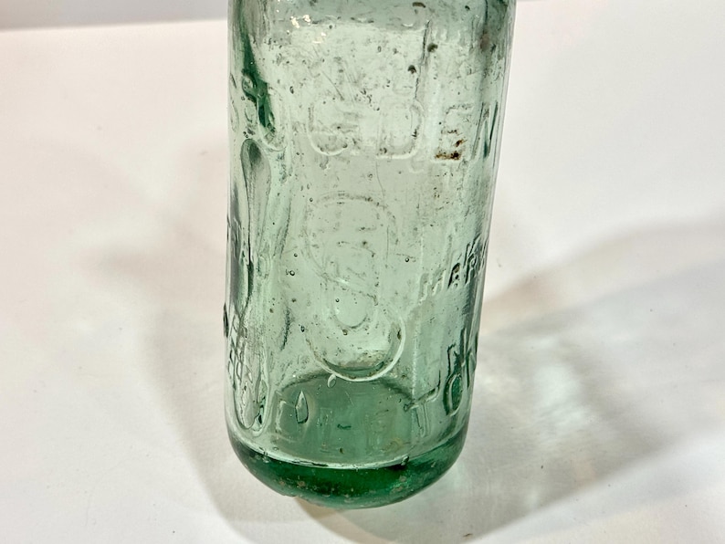 Vintage Codd Bottle: Green Glass Marble Seal - Redfearn Bros, Souter ...