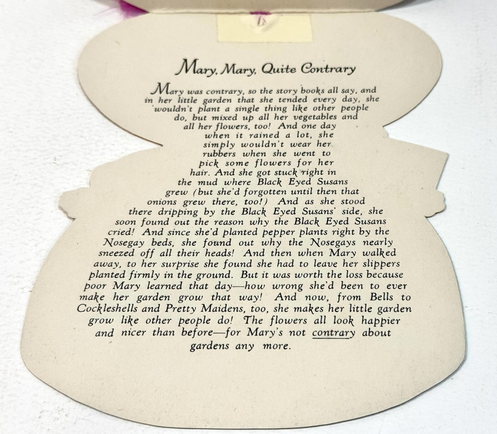 1947 Hallmark Mary Mary Quite Contrary Doll Card, Land of Make Believe ...