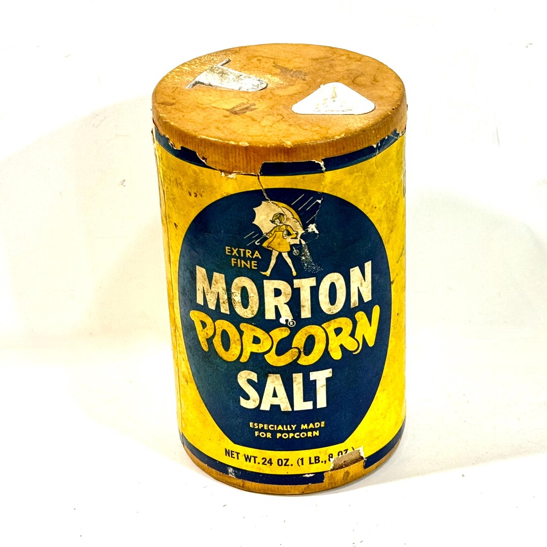 1960s Morton Salt, Popcorn Salt, Cardboard Box, Extra Fine, 24 Oz Box ...