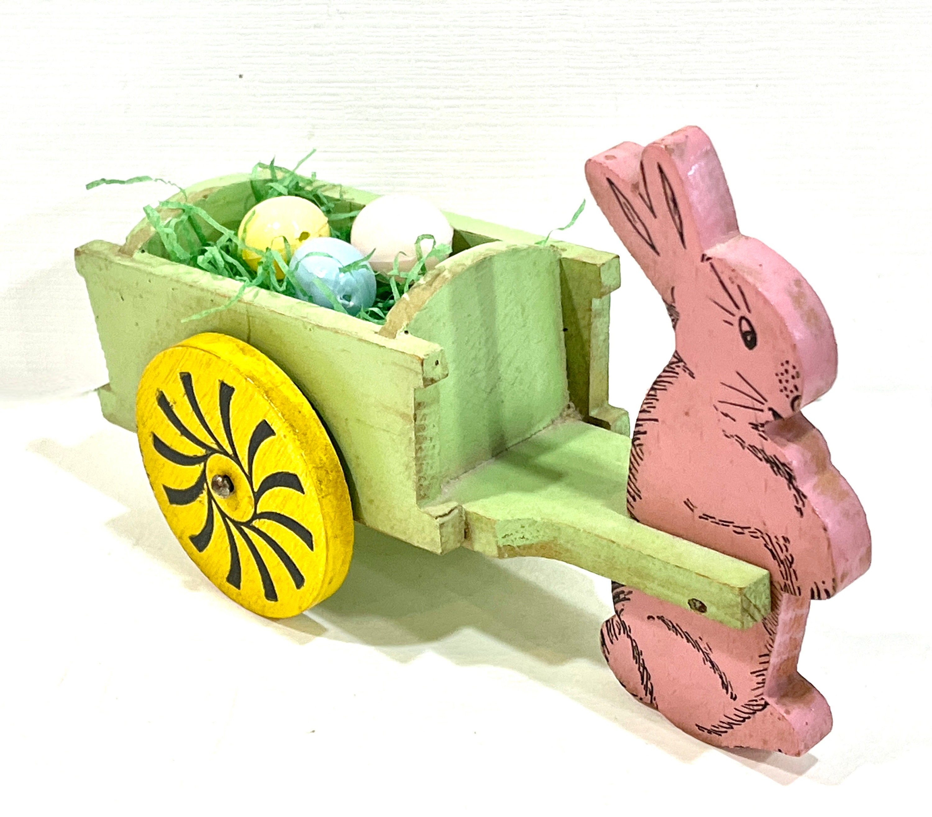 Ornaments & Accents Circa 1940’s Folk Art Handmade Wooden Easter Rabbit ...
