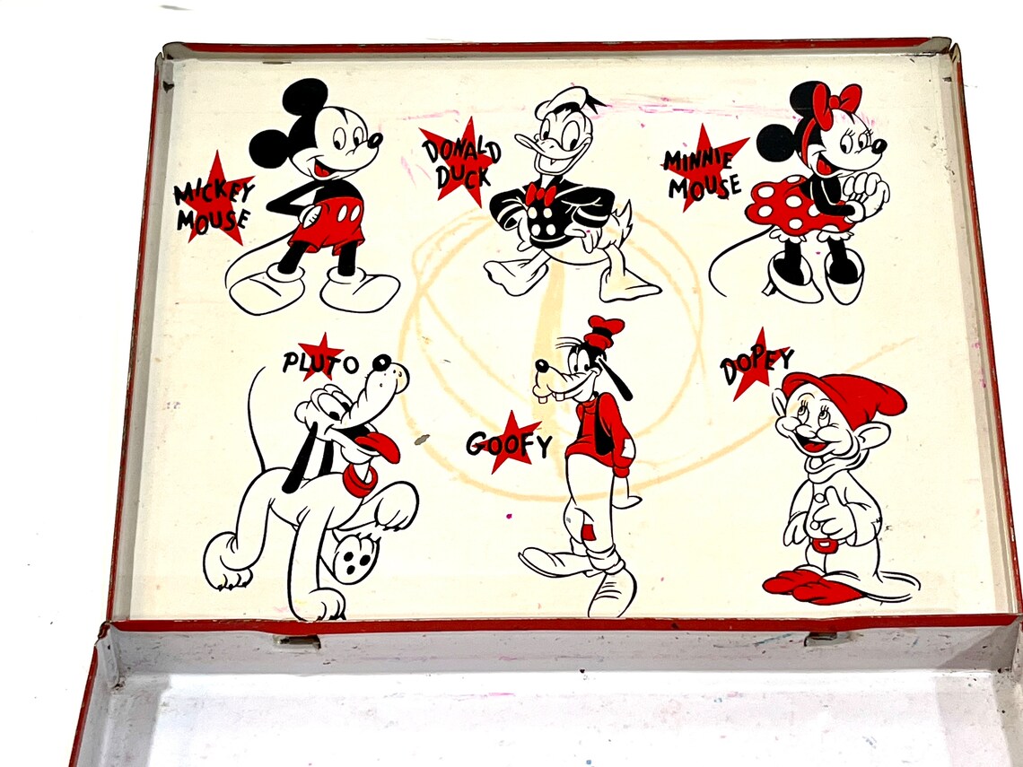 Vintage Disney Tin Litho Crayon Tin Walt Disney Donald - Etsy