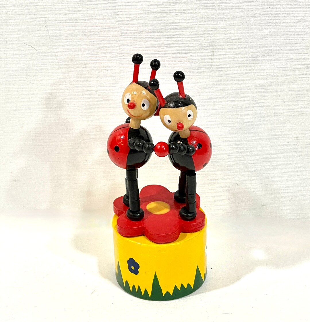 Funky Toy, Dancing Ladybugs, Thumb Push Puppet, Wood Toy, Vintage ...