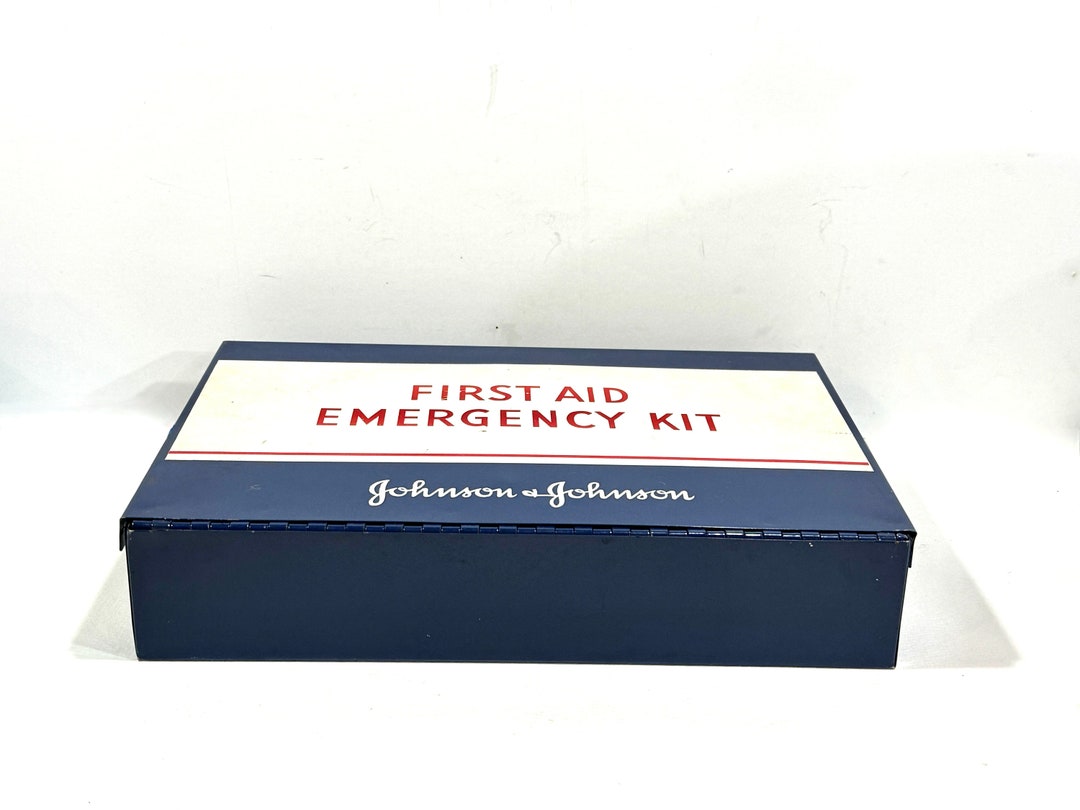 Vintage First Aid, Johnson and Johnson Emergency Kit, Empty Box, Mid ...