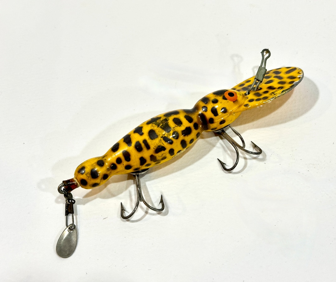 Vintage Fishing Lure, Bomber, Water Dog Lure, Treble Hooks, Tail ...