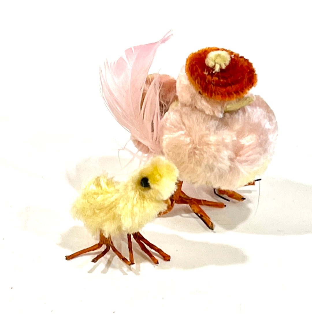 Vintage Pom Pom Chick Mom and Baby Holiday Decor Wire Feet - Etsy