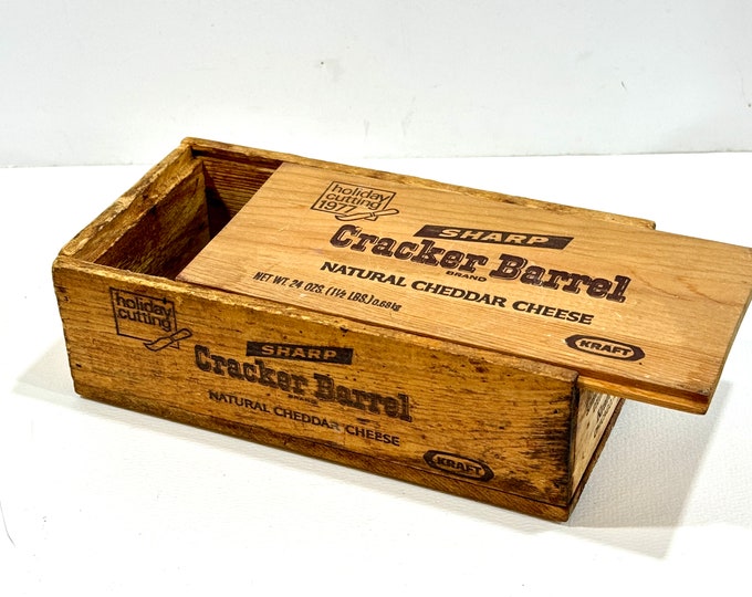 Vintage Kitchen, Kraft Wood Cheese Box, 1970's Holiday Box, Sharp ...