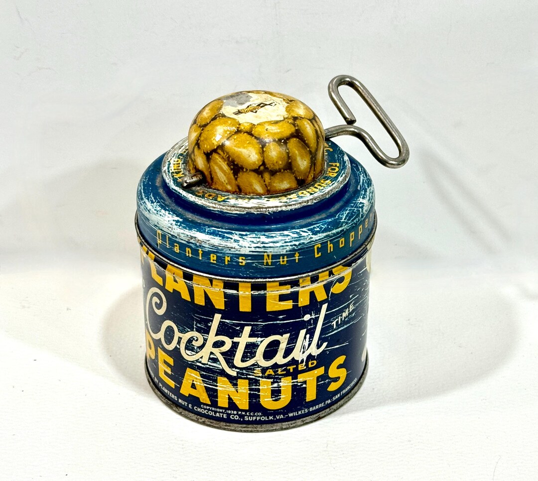 Vintage Kitchen, Mr Peanut, 1938 Tin, Cocktail Nuts, 8 Oz TIN, Grinder ...