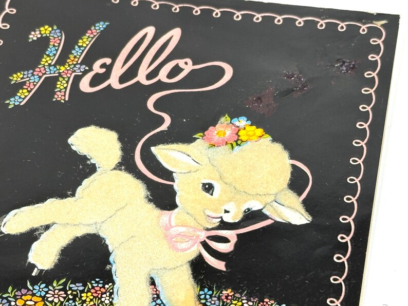 Flocked Lamb, Greetinng Card, Hello Spring, Scrapbooking, MCM Kitshy ...