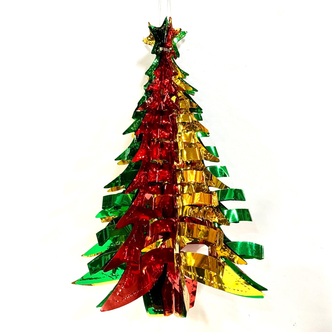 Vintage Christmas, Foil Tree, 3D Tree, Mid Century Modern, Kurt Adler ...