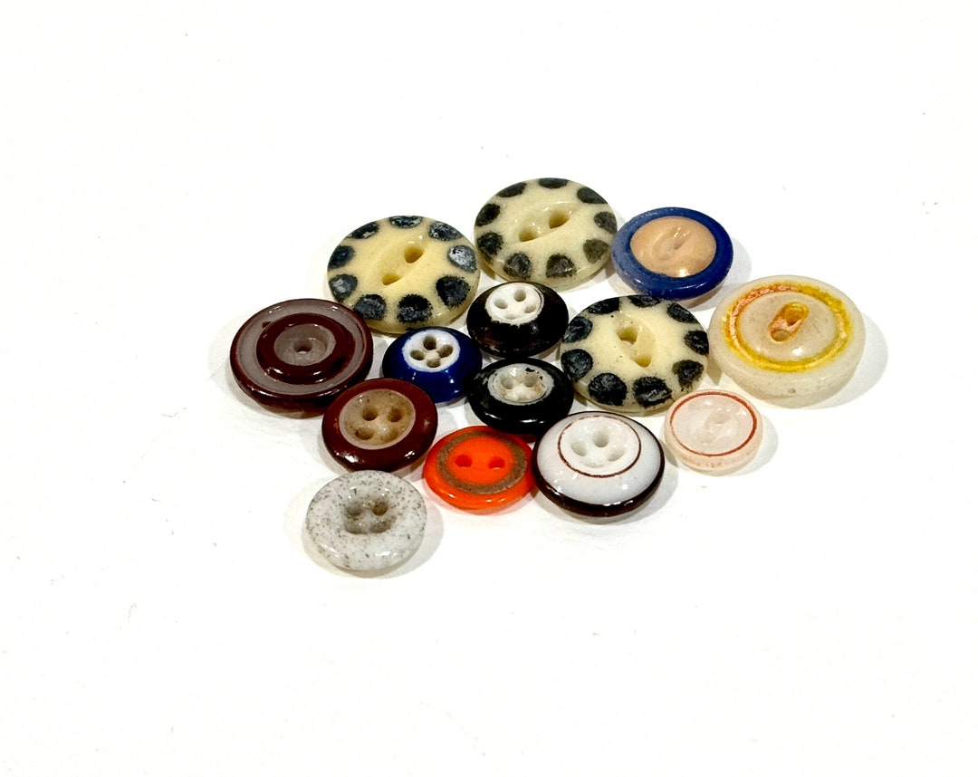 Antique China Buttons: Victorian Era Lusterware, Sew-through Lot - Etsy
