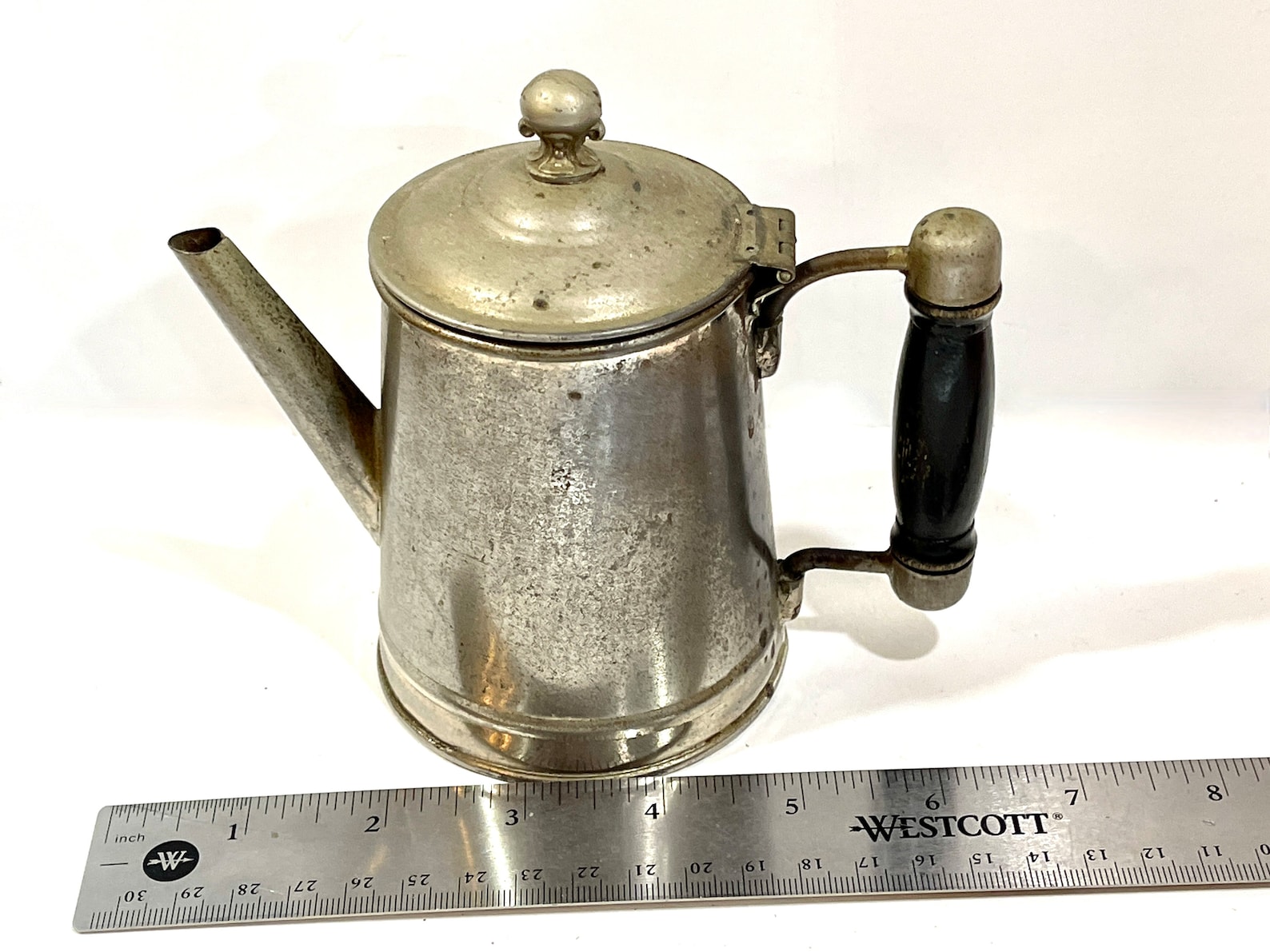 Vintage Kitchen Metal Coffee Pot Hinged Lid Wood Handle Mid - Etsy