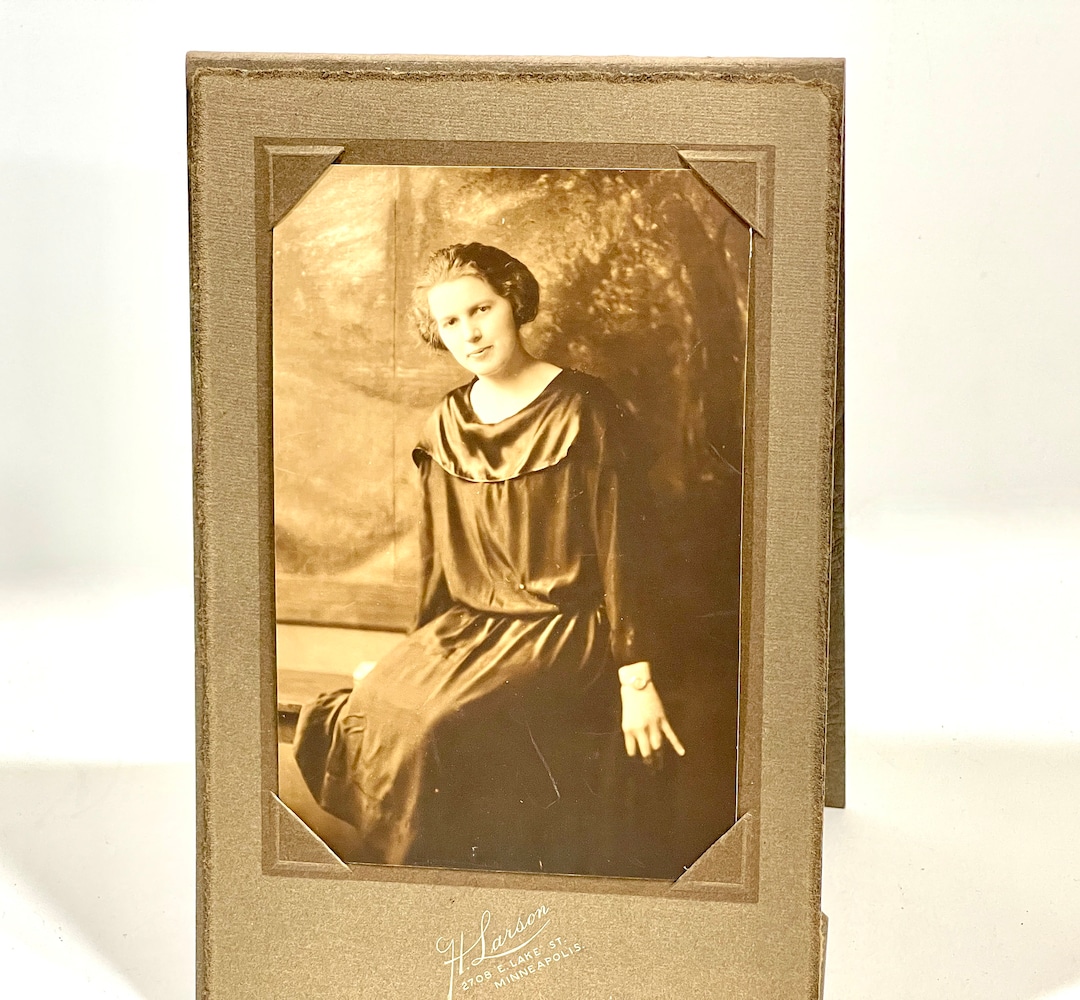 Antique Cabinet Photo, 1920's Sepiatone, Portrait of a Lady, Card Stock ...