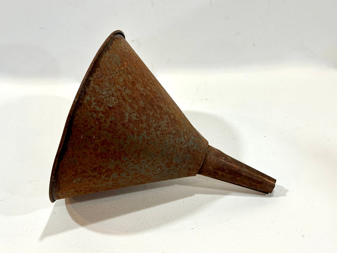Farm Funnel, Rusty Metal, 8 Inch Funnel, Farmhouse Decor, Farm Tool ...
