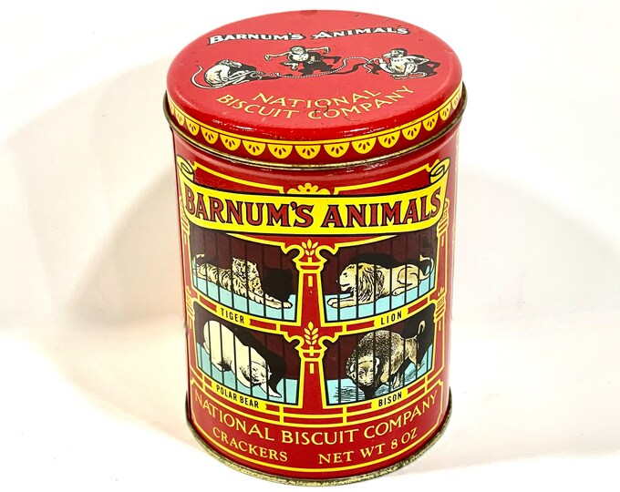 Vintage Vintage Barnum's Animal Crackers, Animal Cracker Tin, Metal ...