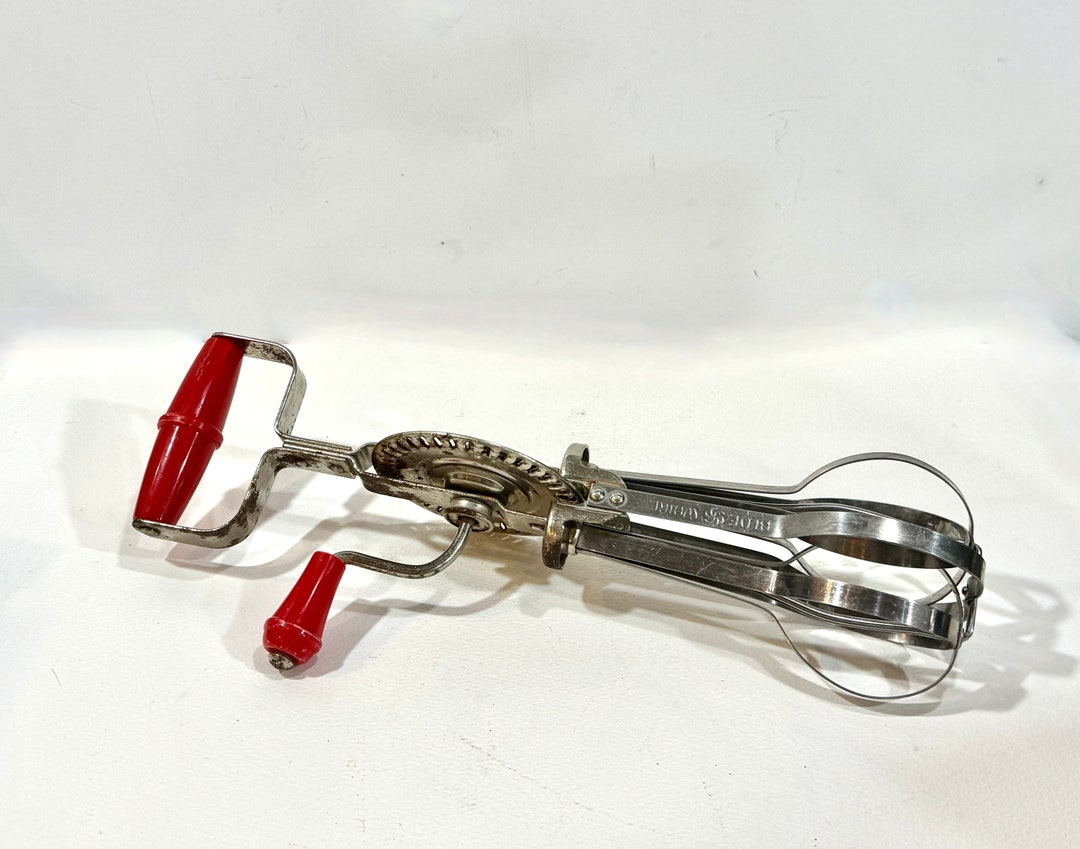 Vintage Kitchen, Rotary Beater, Stainless Steel, Egg Beater, Hand Crank ...