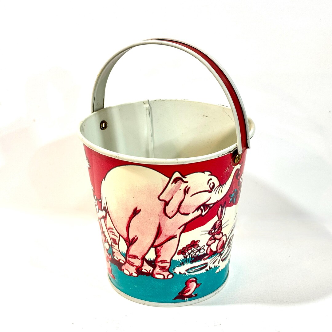 Vintage Sand Pail, J Chein USA, Tin Litho Bucket,anthropomorphic, Hot ...