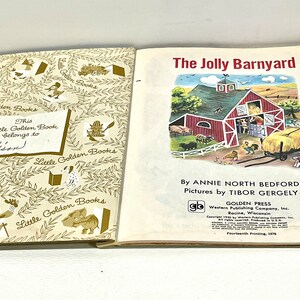 Vintage Storybook, Farm Animals, the Jolly Barnyard, Little Golden Book ...