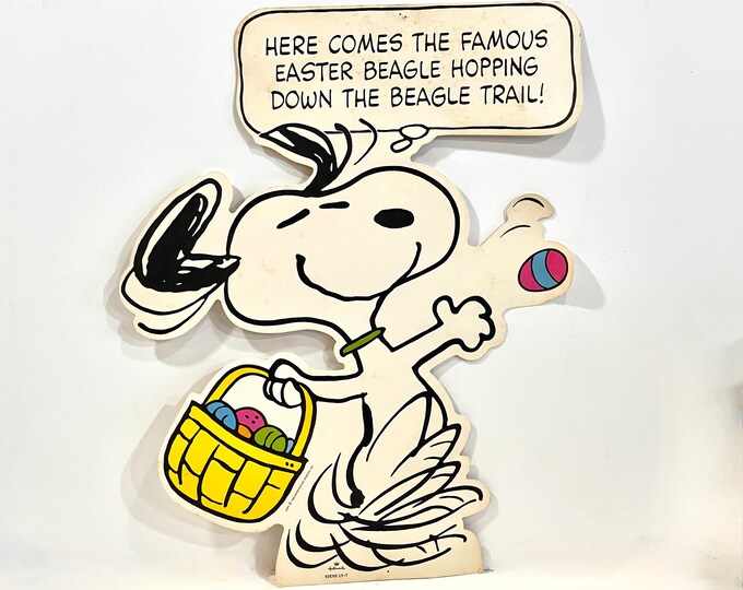 Hallmark Snoopy, Happy Easter, Easter Beagle, Die Cut, Wall Decor, Mid ...