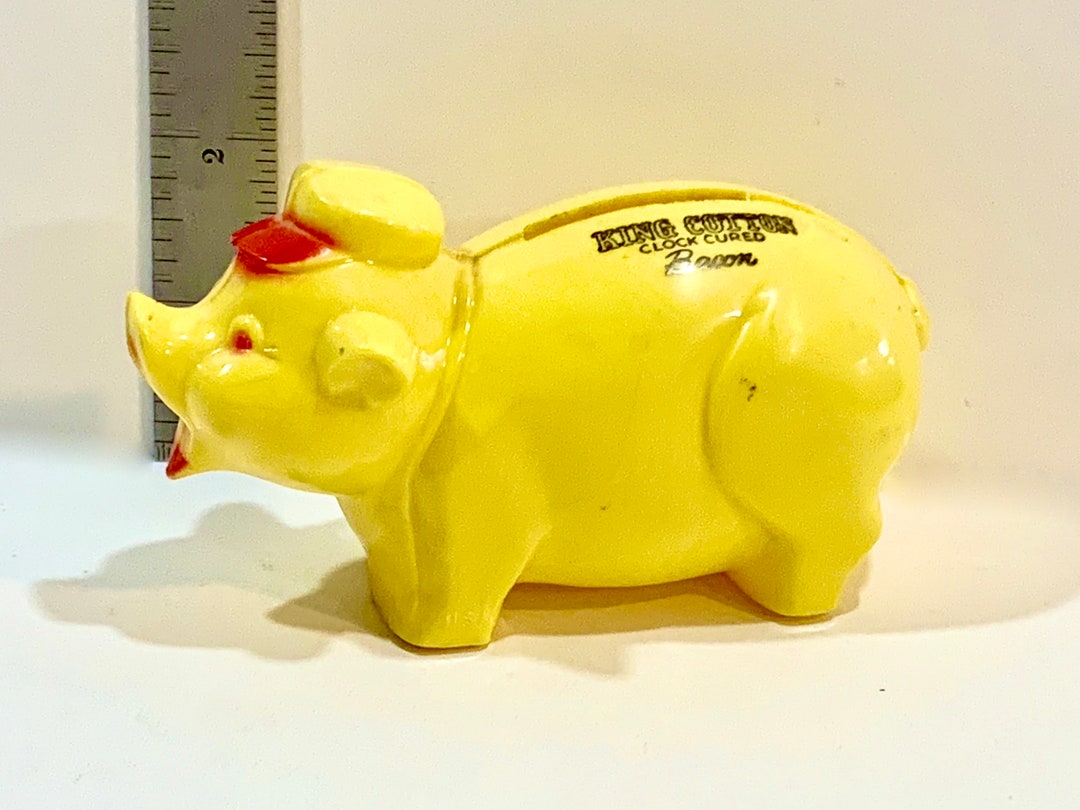 Vintage King Cotton Bacon Piggy Bank, Yellow Plastic Still Bank - Etsy