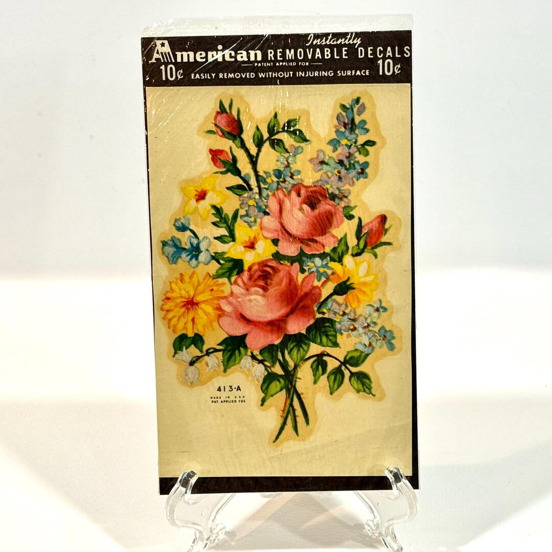 Vintage Floral Decal, Mid Century 1950s, American Decalcomania Co ...