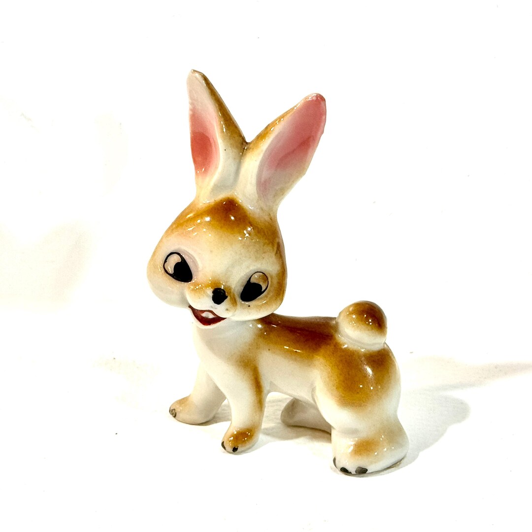 Vintage Big Eye Bunny Rabbit, Anthropomorphic, Animal Figurine, Ceramic ...