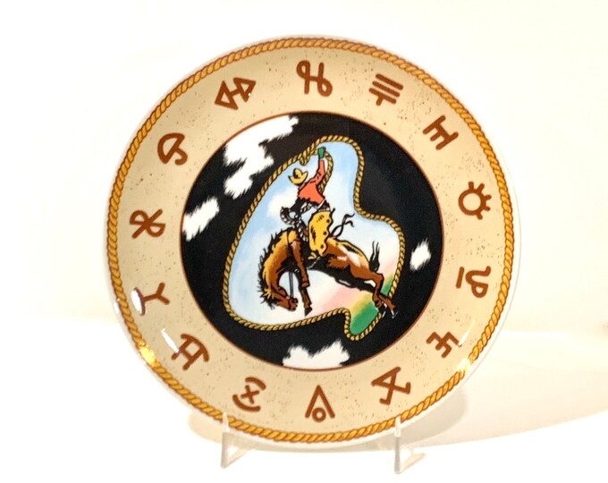 American Frontier, Cowboy Plate, Bucking Bronco, Vandor 1991, Made in ...