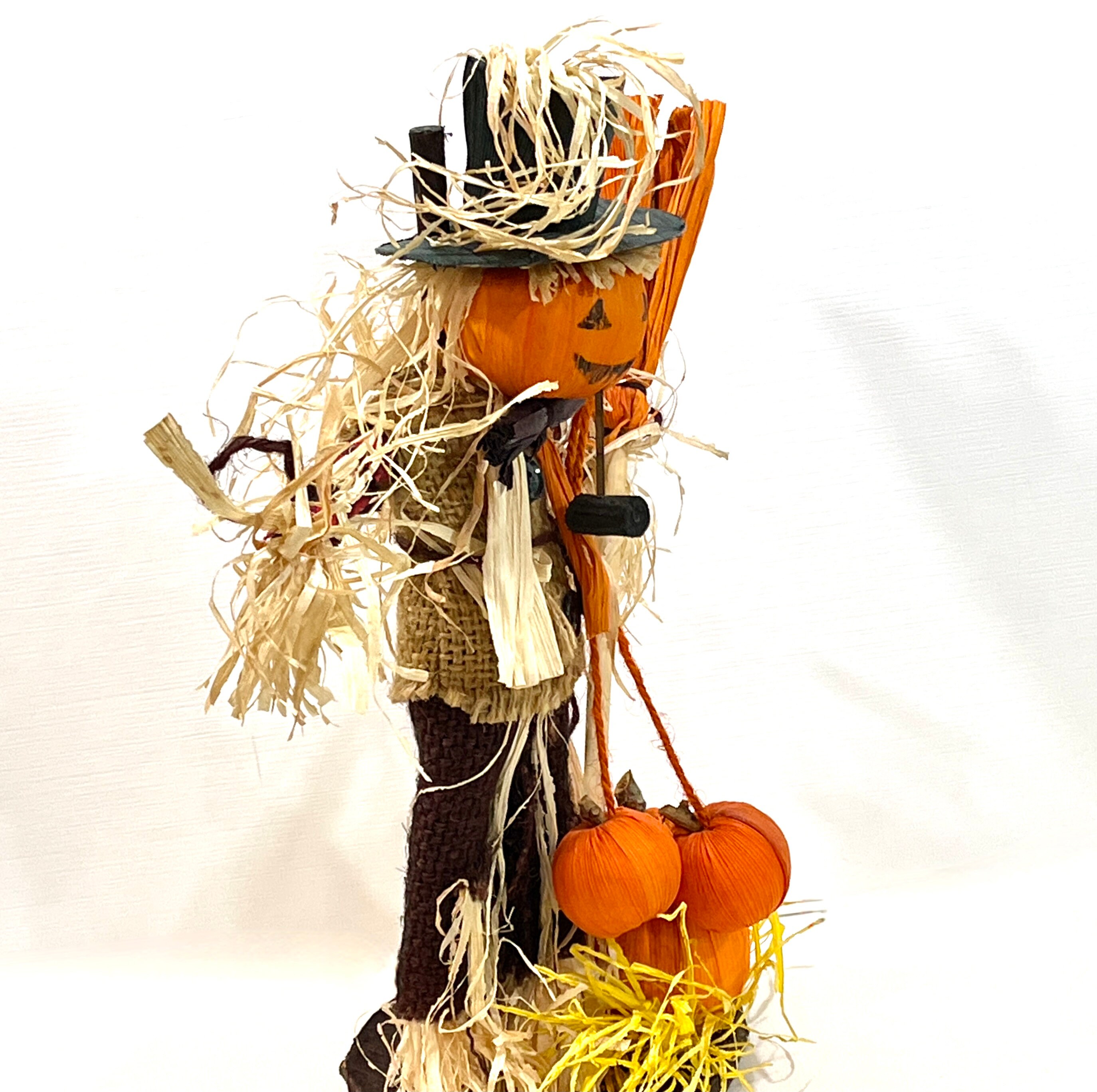 Vintage Halloween Pumpkin Head Scarecrow Corn Husk Jack o | Etsy