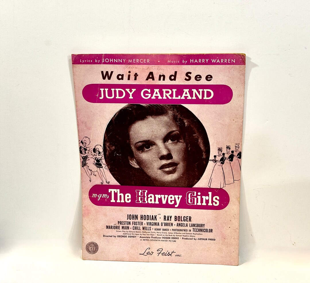 Judy Garland, Sheet Music, Wait and See, the Harvey Girls, Judy Garland ...