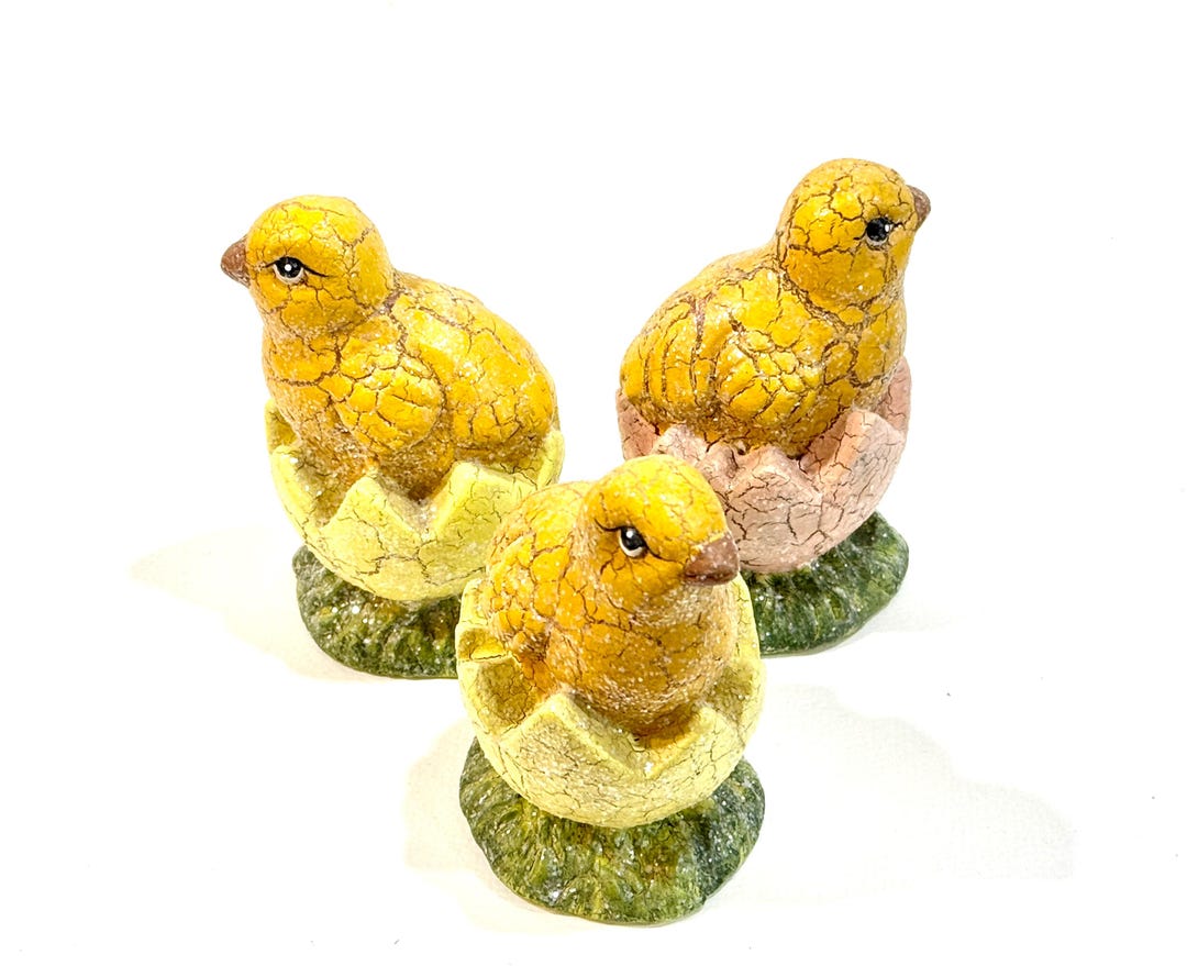 Vintage Easter, Folk Art Chicks, Hatching Chicks, Set of Three, Paper ...