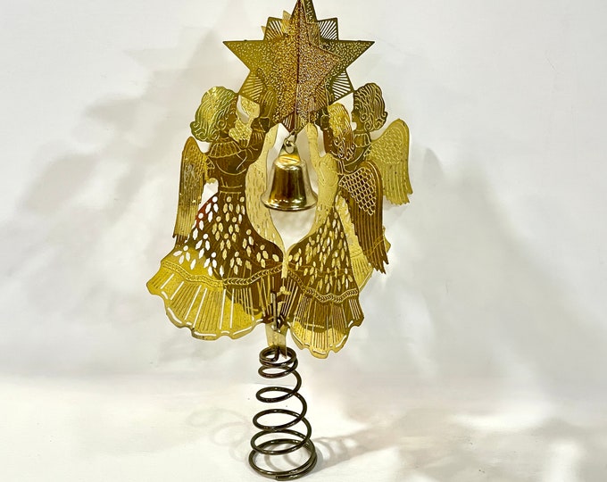 Vintage Gold Metal ,cut Out Brass, Tree Topper Angel, 1970s Taiwan ...