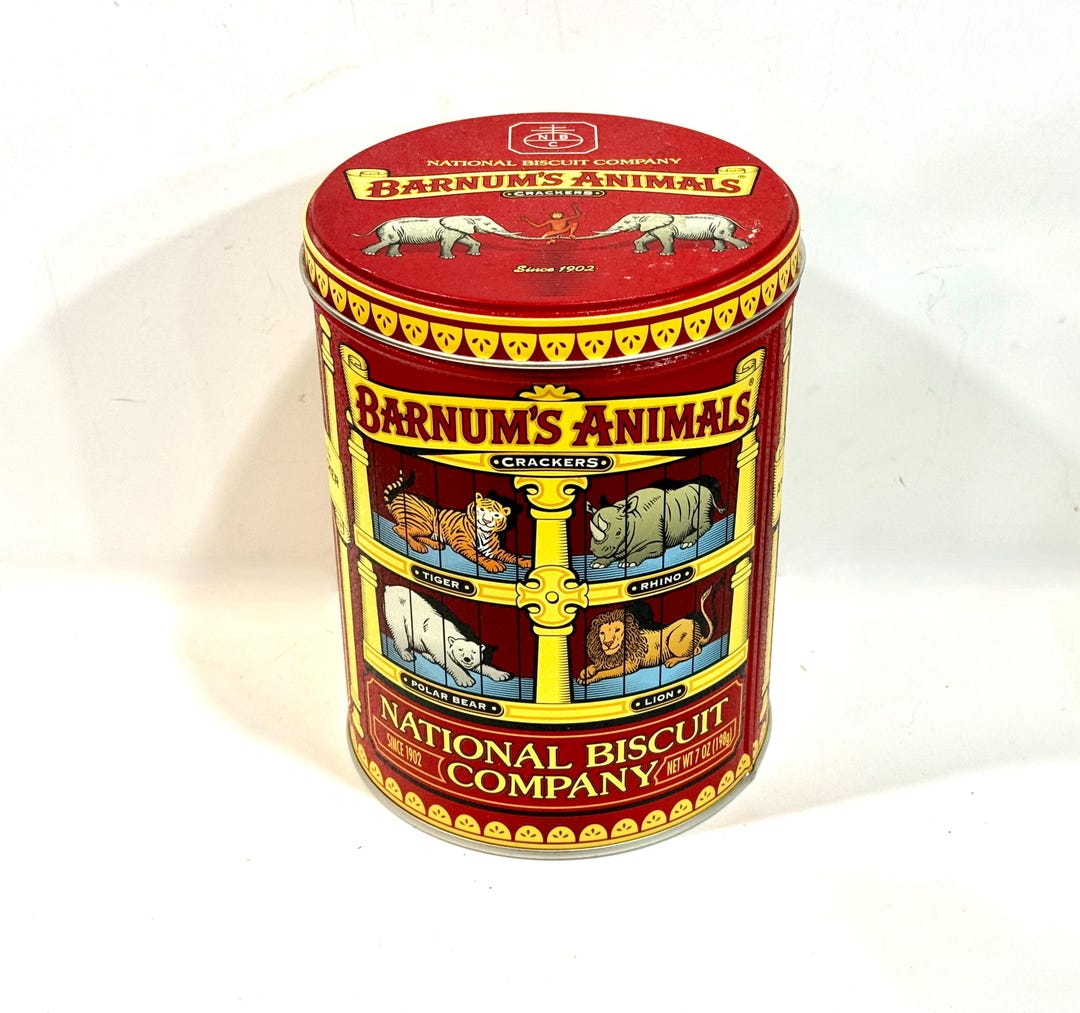 Vintage Vintage Barnum's Animal Crackers, Animal Cracker Tin, Metal ...