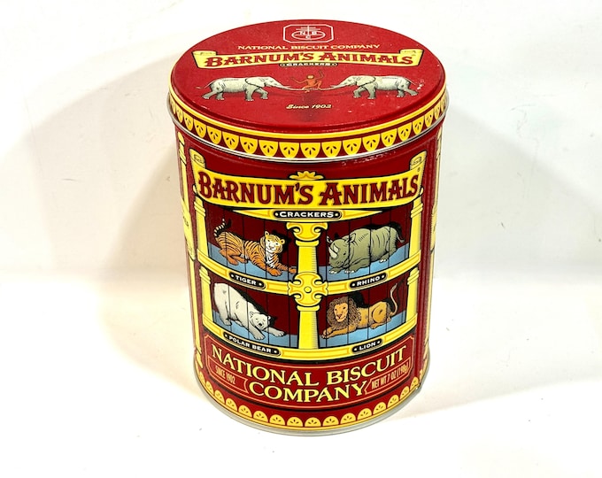 Vintage Vintage Barnum's Animal Crackers, Animal Cracker Tin, Metal ...