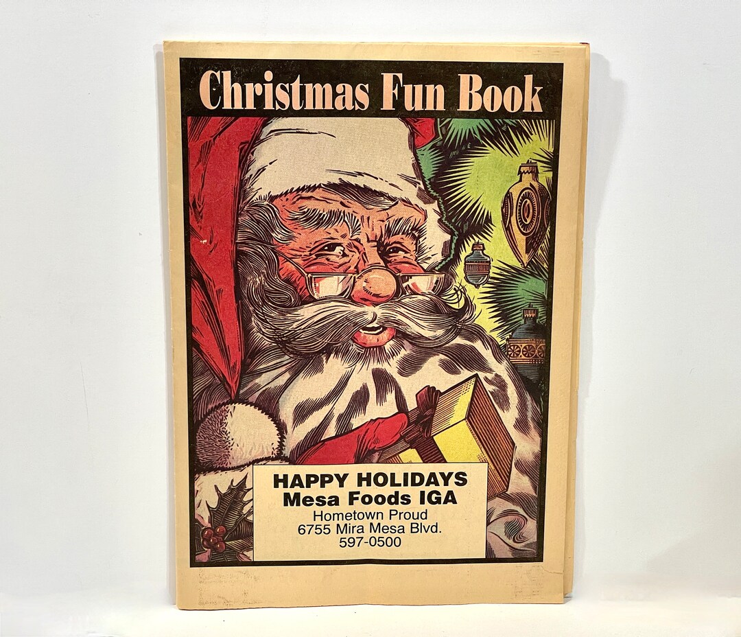 Vintage Christmas, Santa Book, IGA Foods Ad, Classic Christmas, Holiday ...