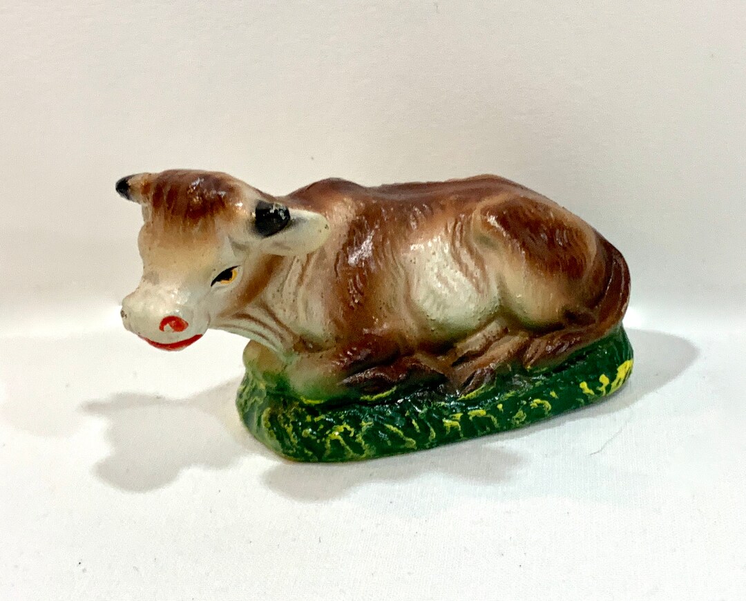 Nativity Cow Manger Creche Plastic Cow Hand Painted Figure - Etsy