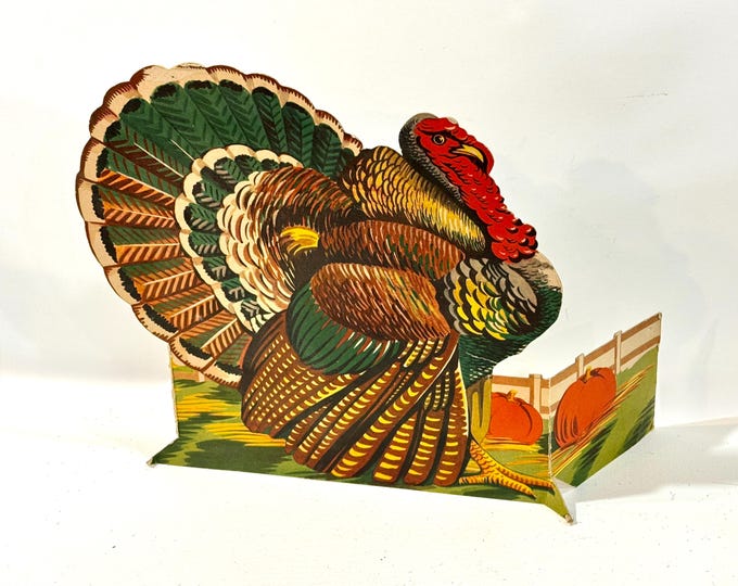 Vintage Thanksgiving, Die Cut Turkey, Beistle USA, Stand Up, 12 Inches ...