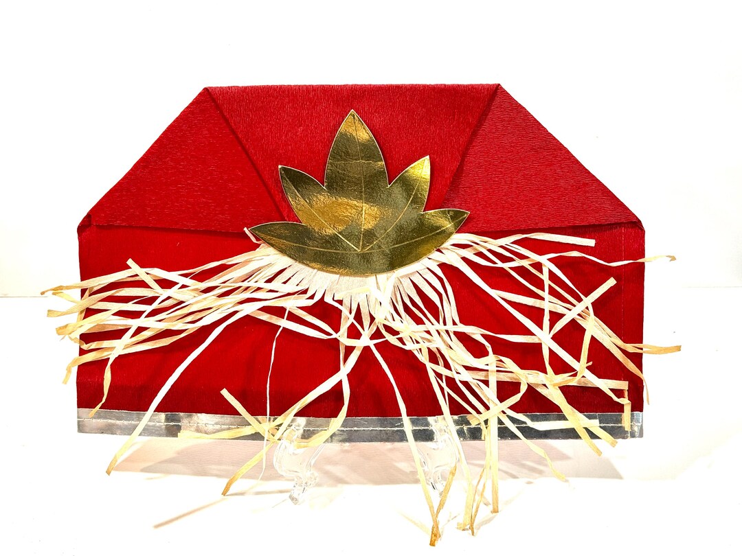 Vintage 1920s Crepe Paper Party Hat: Red & Gold Foil - Etsy