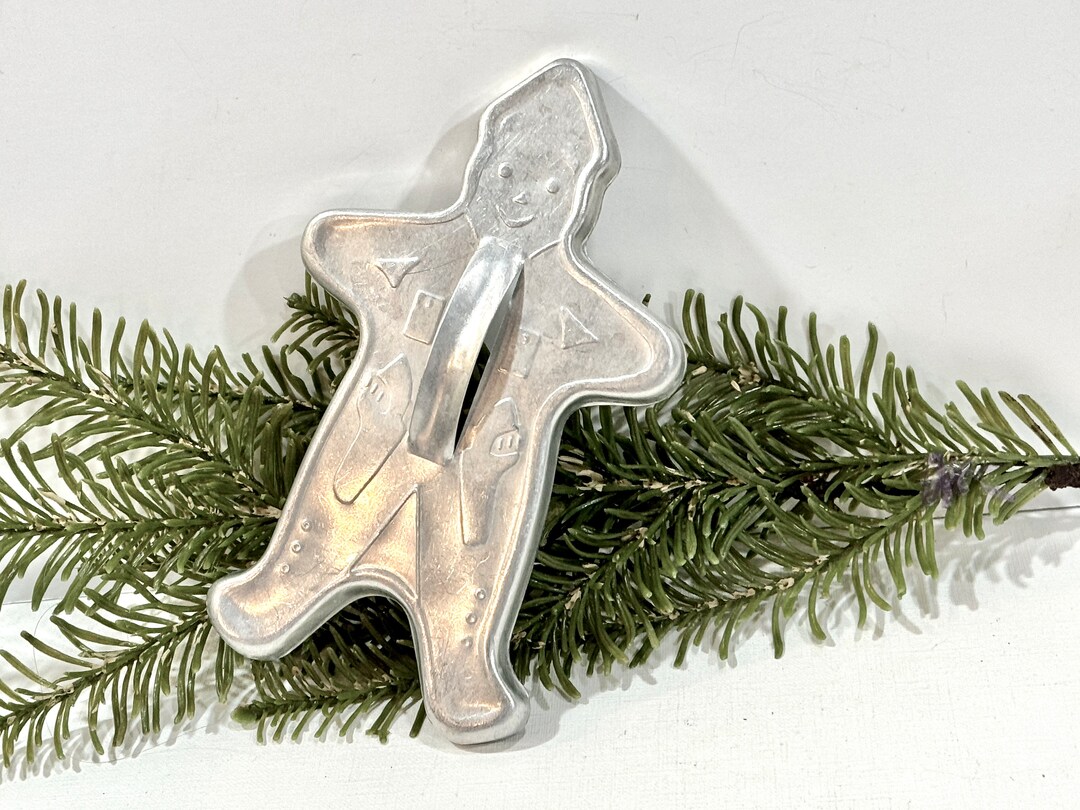 Vintage Gingerbread Man, Cowboy Cookie Cutter, 6 Inch, Aluminum Cutter ...