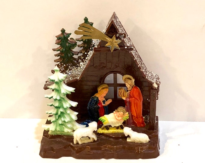 Vintage Christmas Nativity Set Miniature Creche Mid Century - Etsy