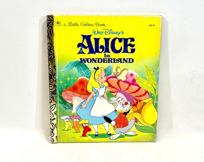 Vintage Walt Disney's, Alice in Wonderland,a Little Golden Book, 1990s ...